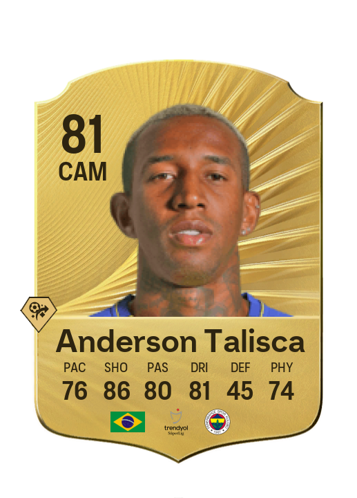 Anderson Talisca EA fc26 Gold Rare - rated 81