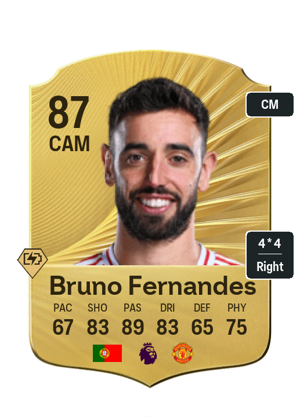 Bruno Fernandes EA FC26 Gold Rare - rated 87