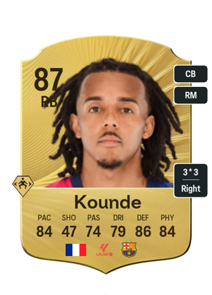Jules Kounde EA FC26 Gold Rare - rated 87