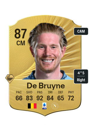 Kevin De Bruyne EA fc26 Gold Rare - rated 87
