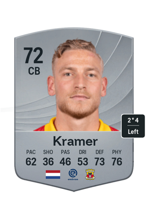 Joris Kramer EA FC26 Silver Common - rated 72