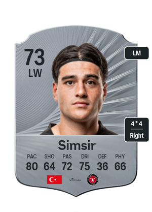 Aral Simsir EA fc26 Silver Rare - rated 73