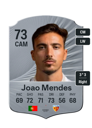 Joao Mendes EA FC26 Silver Rare - rated 73