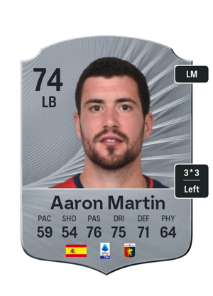 Aaron Martin EA fc26 Silver Rare - rated 74