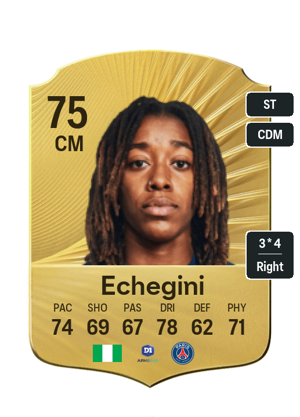 Jennifer Echegini EA fc26 Gold Common - rated 75