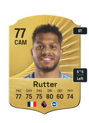 Georginio Rutter EA fc26 Gold Rare - rated 77