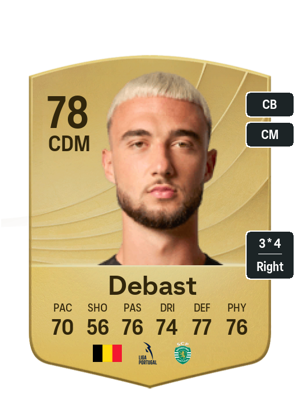 Zeno Debast EA FC26 Gold Common - rated 78