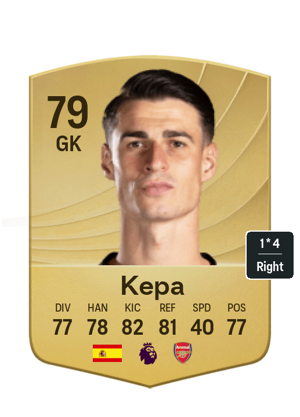 Kepa EA FC26 Gold Common - rated 79