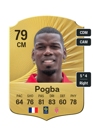 Paul Pogba EA FC26 Gold Rare - rated 79