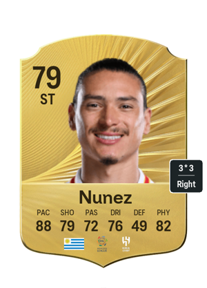 Darwin Nunez EA fc26 Gold Rare - rated 79