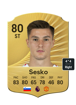 Benjamin Sesko EA FC26 Gold Rare - rated 80