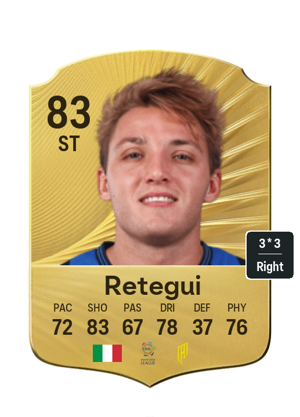 Mateo Retegui EA FC26 Gold Rare - rated 83
