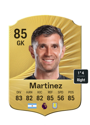 Emiliano Martinez EA fc26 Gold Rare - rated 85