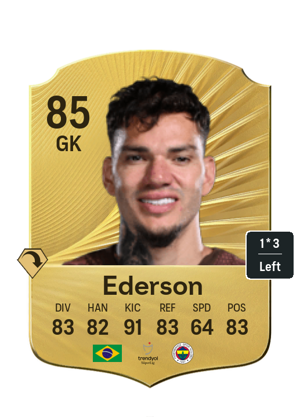 Ederson EA FC26 Gold Rare - rated 85