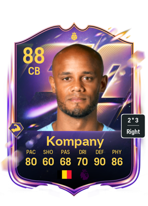 Vincent Kompany EA FC26 Hero - rated 88