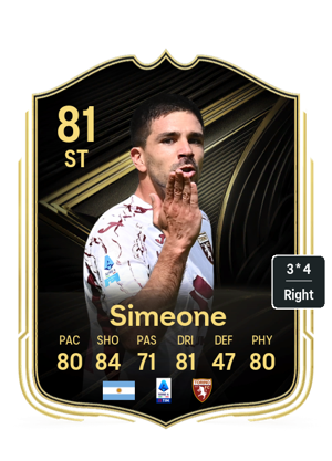 Giovanni Simeone EA FC26 TOTW - rated 81