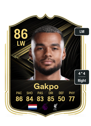 Cody Gakpo EA FC26 TOTW - rated 86