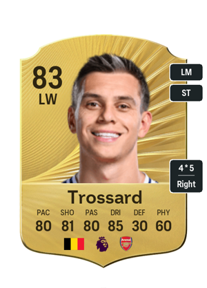 Leandro Trossard EA FC26 Gold Rare - rated 83