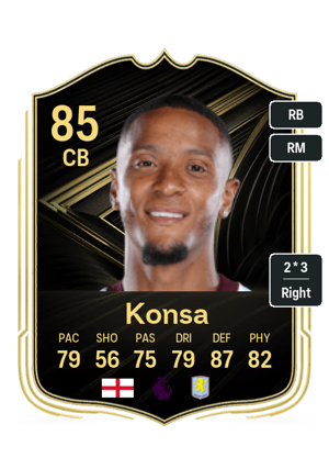 Ezri Konsa EA FC26 TOTW - rated 85