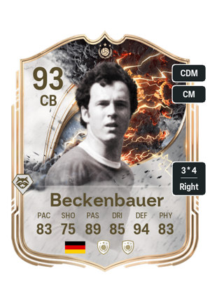 Franz Beckenbauer EA FC26 Thunderstruck Icon - rated 93