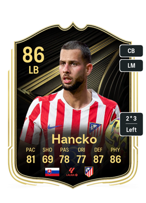 David Hancko EA fc26 TOTW - rated 86