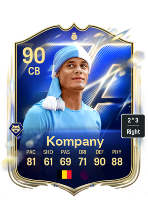 Vincent Kompany EA FC26 TOTY HM Hero - rated 90