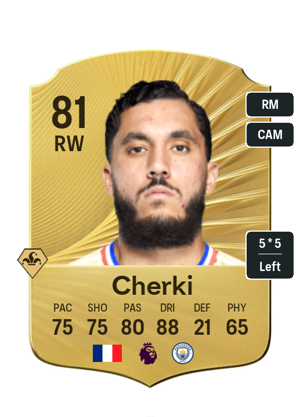 Rayan Cherki EA FC26 Gold Rare - rated 81