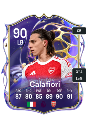 Riccardo Calafiori EA FC26 Future Stars - rated 90