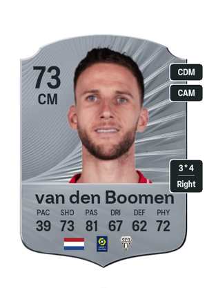 Branco van den Boomen EA FC26 Silver Rare - rated 73