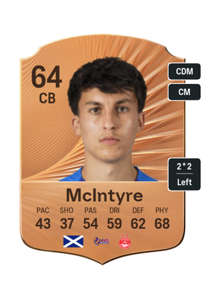 Tom McIntyre EA FC26 Bronze Rare - rated 64