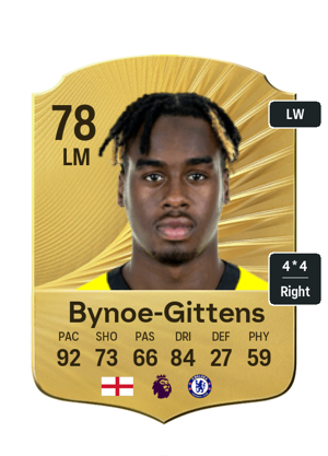 Jamie Bynoe-Gittens EA FC26 Gold Rare - rated 78