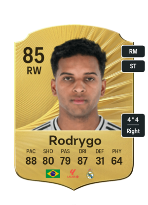 Rodrygo EA FC26 Gold Rare - rated 85