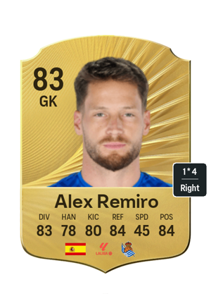 Alex Remiro EA fc26 Gold Rare - rated 83