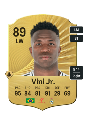 Vini Jr. EA FC26 Gold Rare - rated 89