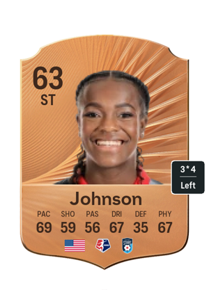 Micayla Johnson EA FC26 Bronze Rare - rated 63