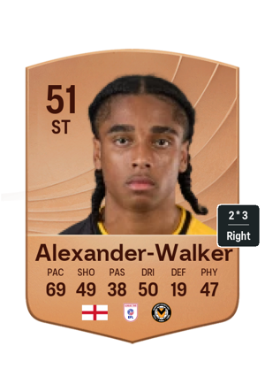 Moses Alexander-Walker EA FC26 Bronze Common - rated 51