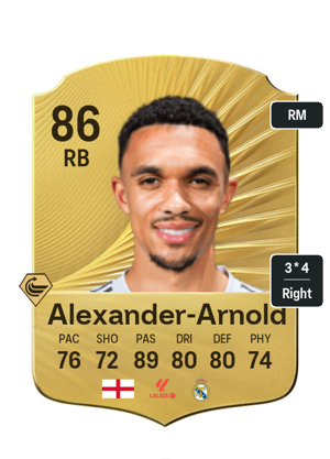 Trent Alexander-Arnold EA fc26 Gold Rare - rated 86